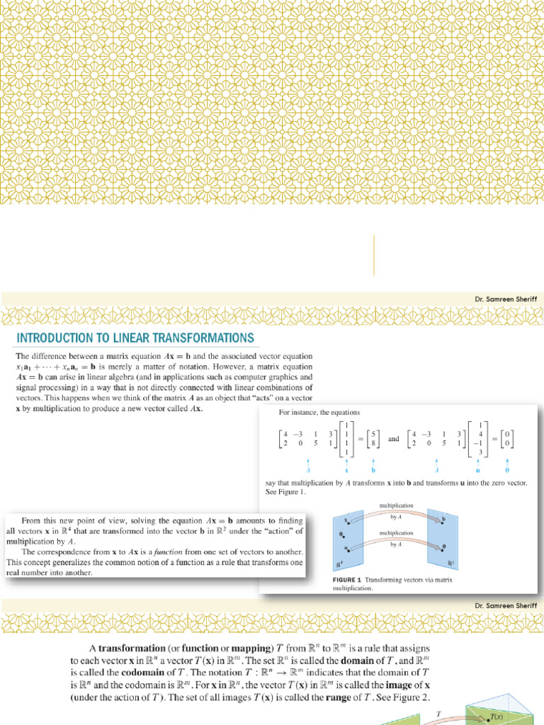 LECTURE 11 Linear Transformation | PDF