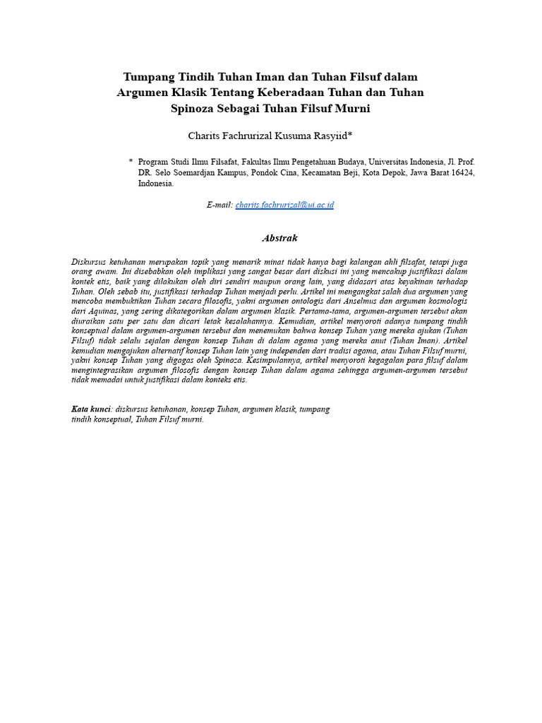 Tumpang Tindih Tuhan Iman dan Filsuf | PDF