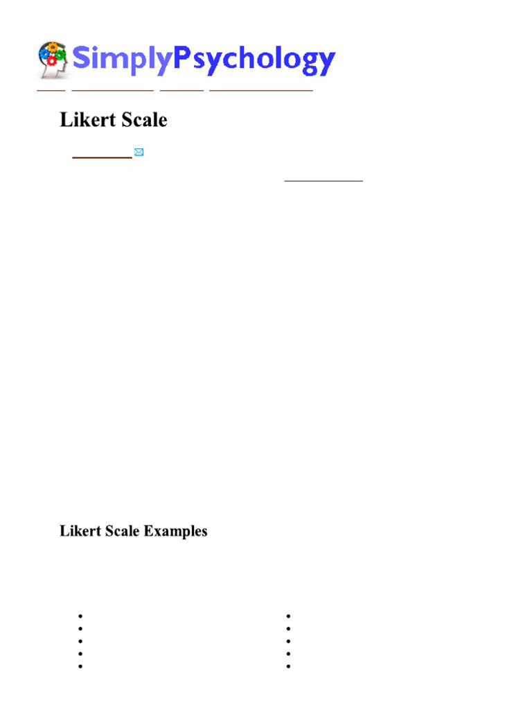 Likert Scale - Simply Psychology | PDF | Likert Scale | Cognition