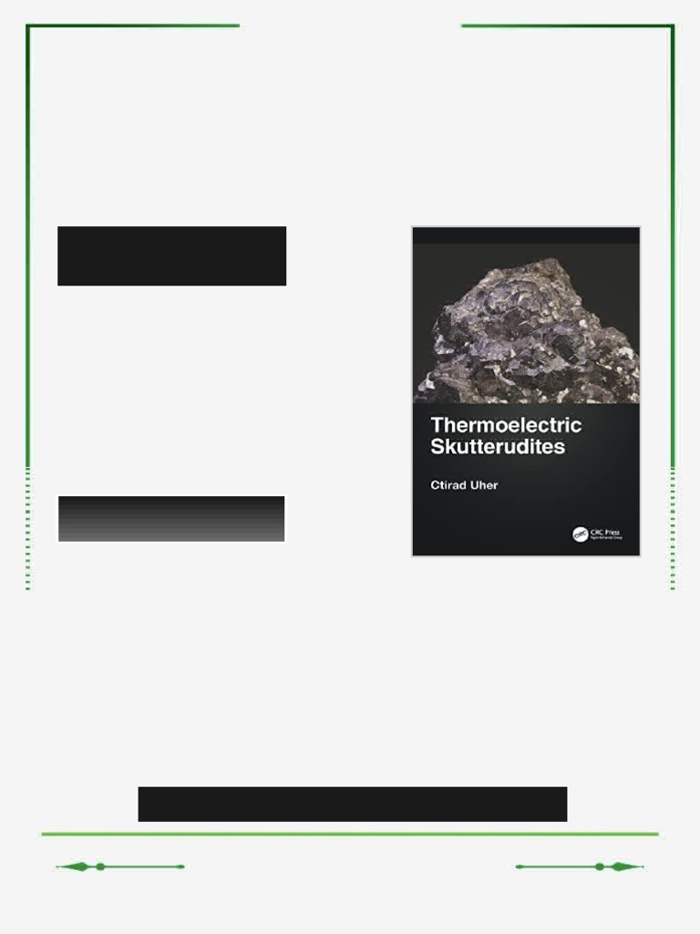 Thermoelectric Skutterudites 1st Edition Ctirad Uher ebook ...