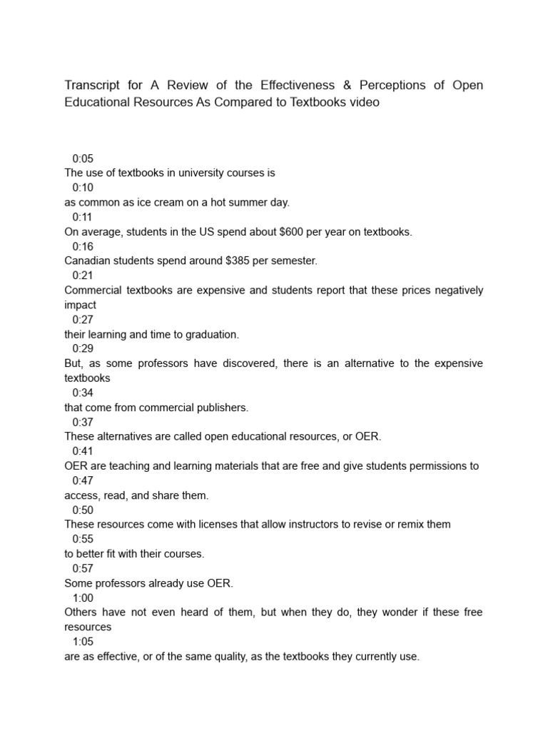 A Review of the Effectiveness Perception of Open Educational Resources ...
