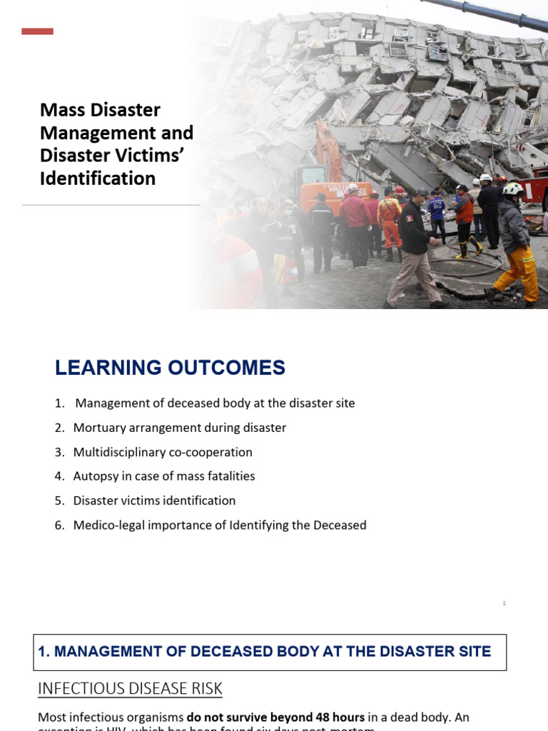 Mass Disaster Victim Identification Guide | PDF | Autopsy | Morgue