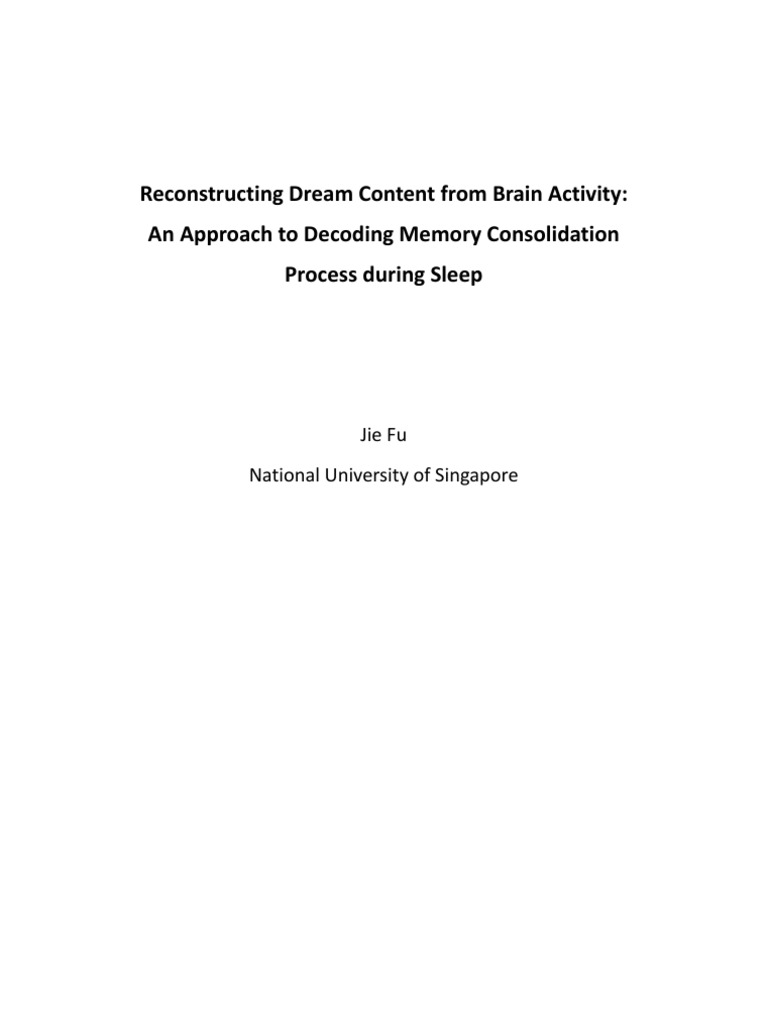 Reconstructing Dream Content From Brain Activity | PDF | Functional ...
