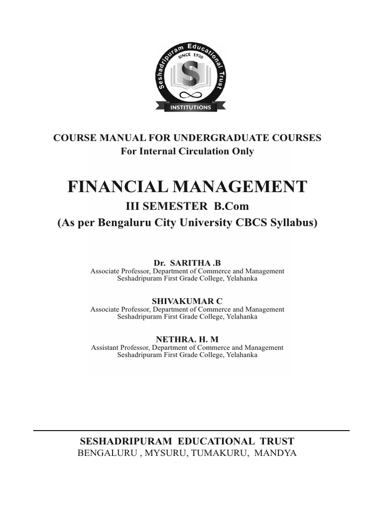Financial Management Course Manual B.Com | PDF | Capital Structure ...
