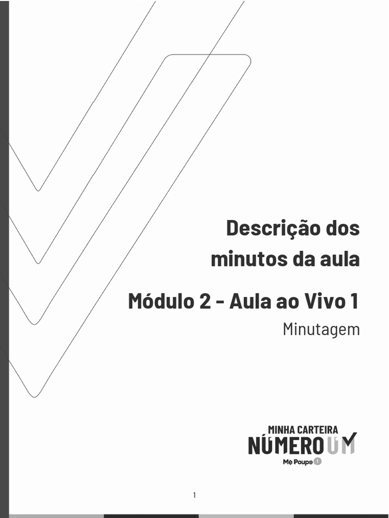 Módulo 2 - Aula ao vivo 1 - Minutagem | PDF | Análise técnica