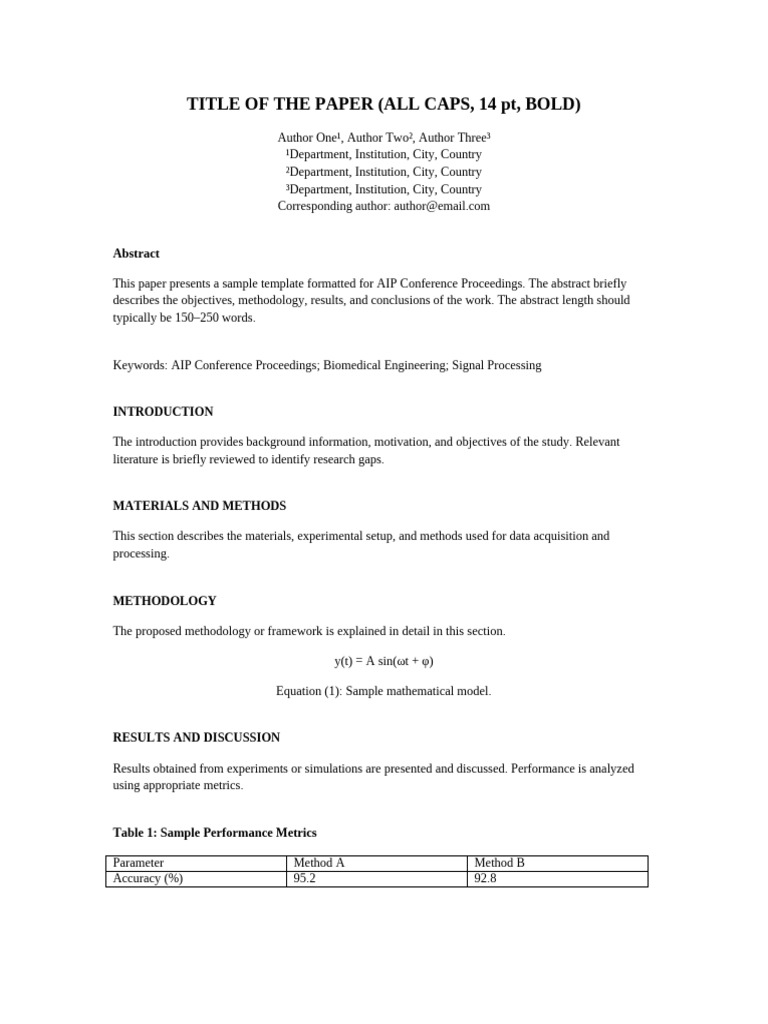 Conference Paper Template | PDF