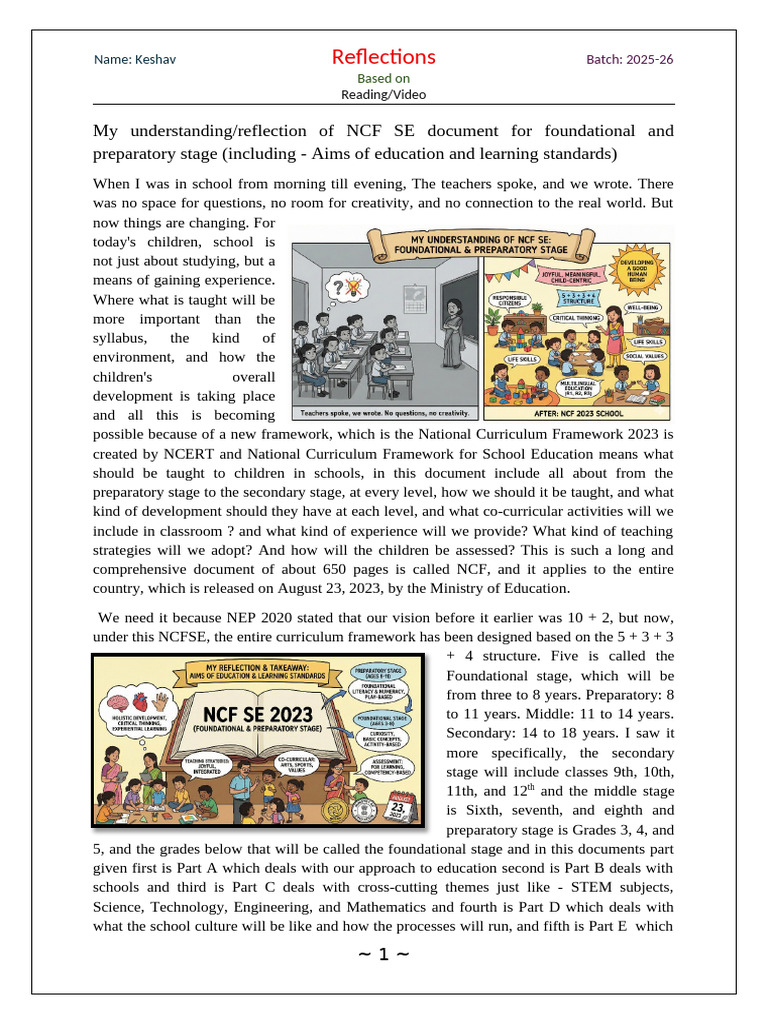 NCF SE 2023: Transforming Education Framework | PDF | Learning | Thought