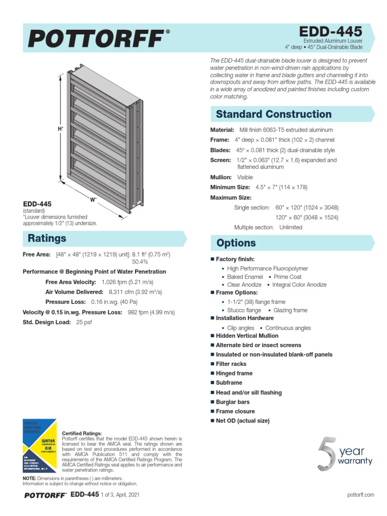 Edd445 Louvers | PDF