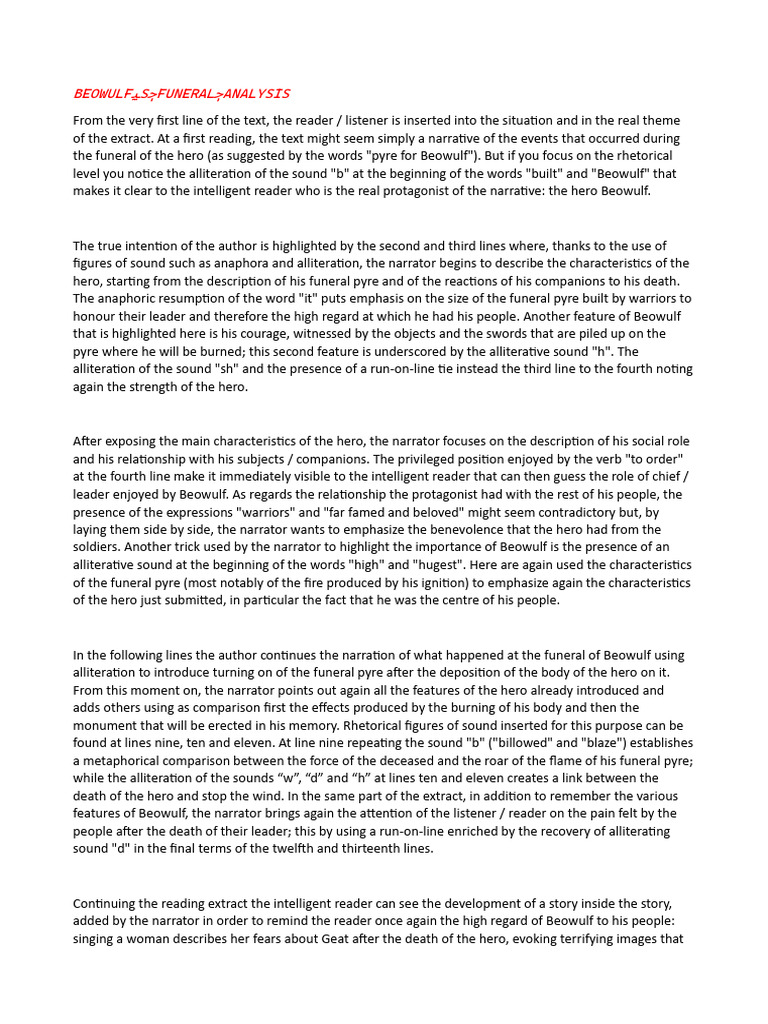 BEOWULF | PDF | Beowulf