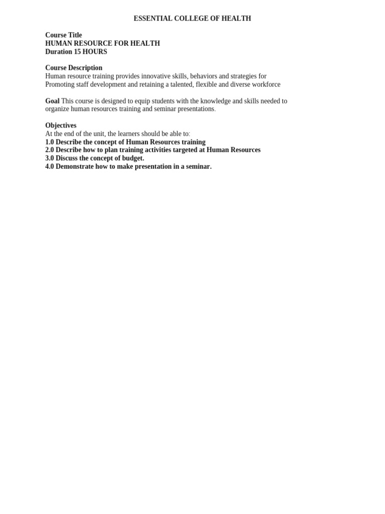 human resource for health | PDF | Employee Retention | Health Human ...