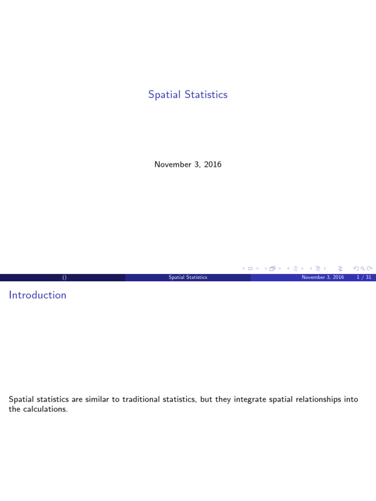 Spatial Stats1 | PDF | Spatial Analysis | Level Of Measurement