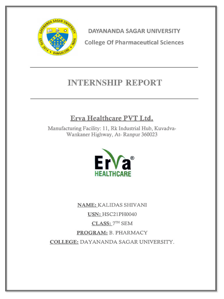 Internship report | PDF | Tablet (Pharmacy)