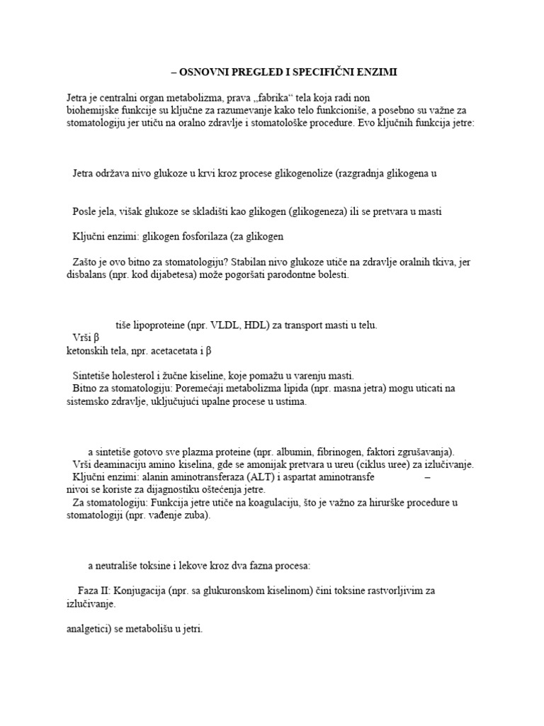 Biohemija Jetre Word | PDF