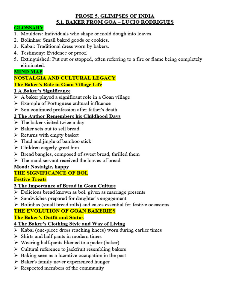 Prose 5. Glimpses of India Cw Notes | PDF | Tea