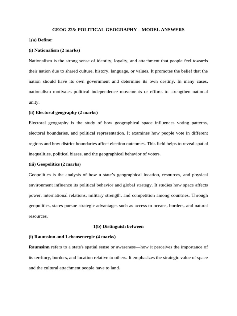 Political Geography | PDF | Geography | Geopolitics