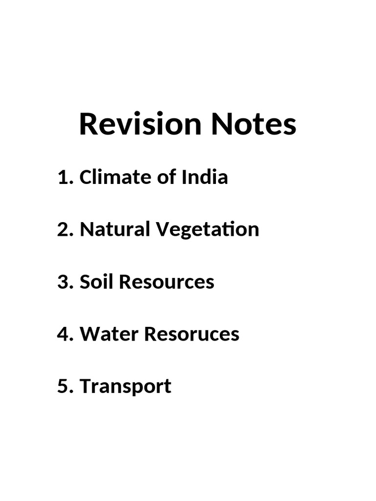 Revision Notes | PDF