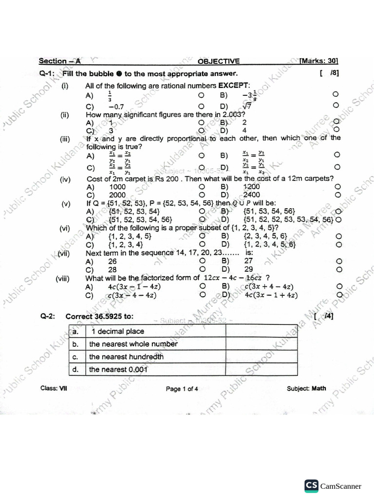 Maths Worksheet | PDF
