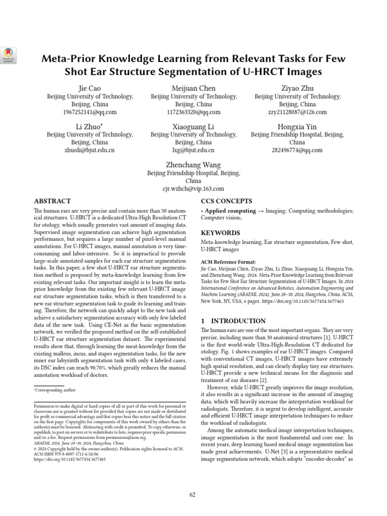 Meta-Prior Knowledge Learning From Relevant Tasks for Few Shot Ear ...
