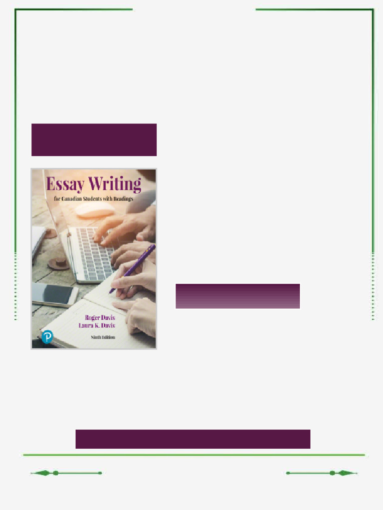 (eBook PDF) Essay Writing for Canadian Students, 9th Edition eBook downloadable chapter set ...