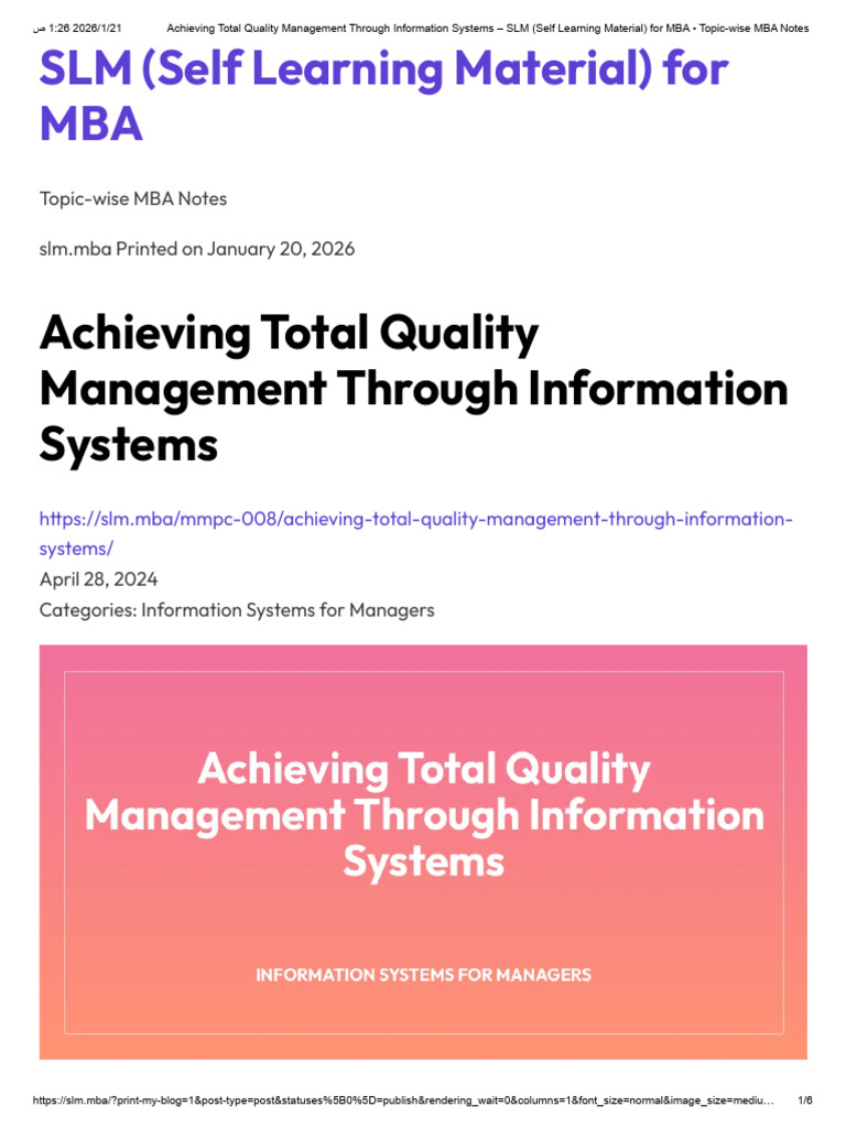 TQM Strategies Using Information Systems | PDF | Quality Management ...