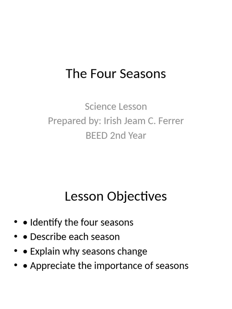 Understanding the Four Seasons | PDF