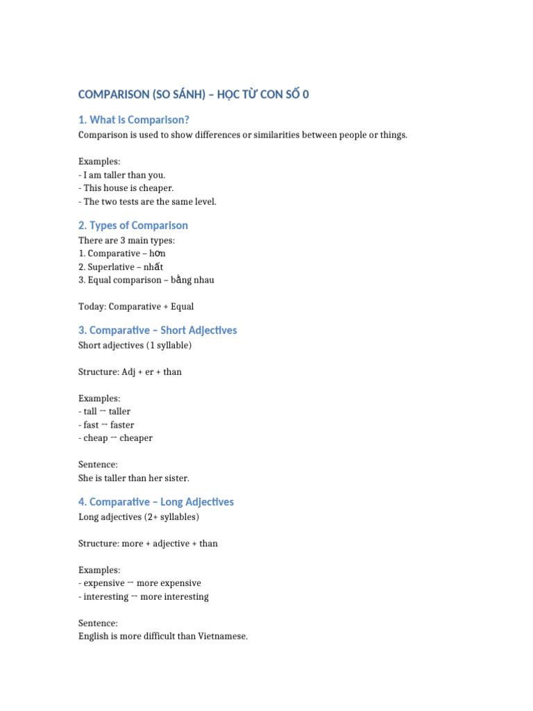 Comparison Basics From Zero | PDF