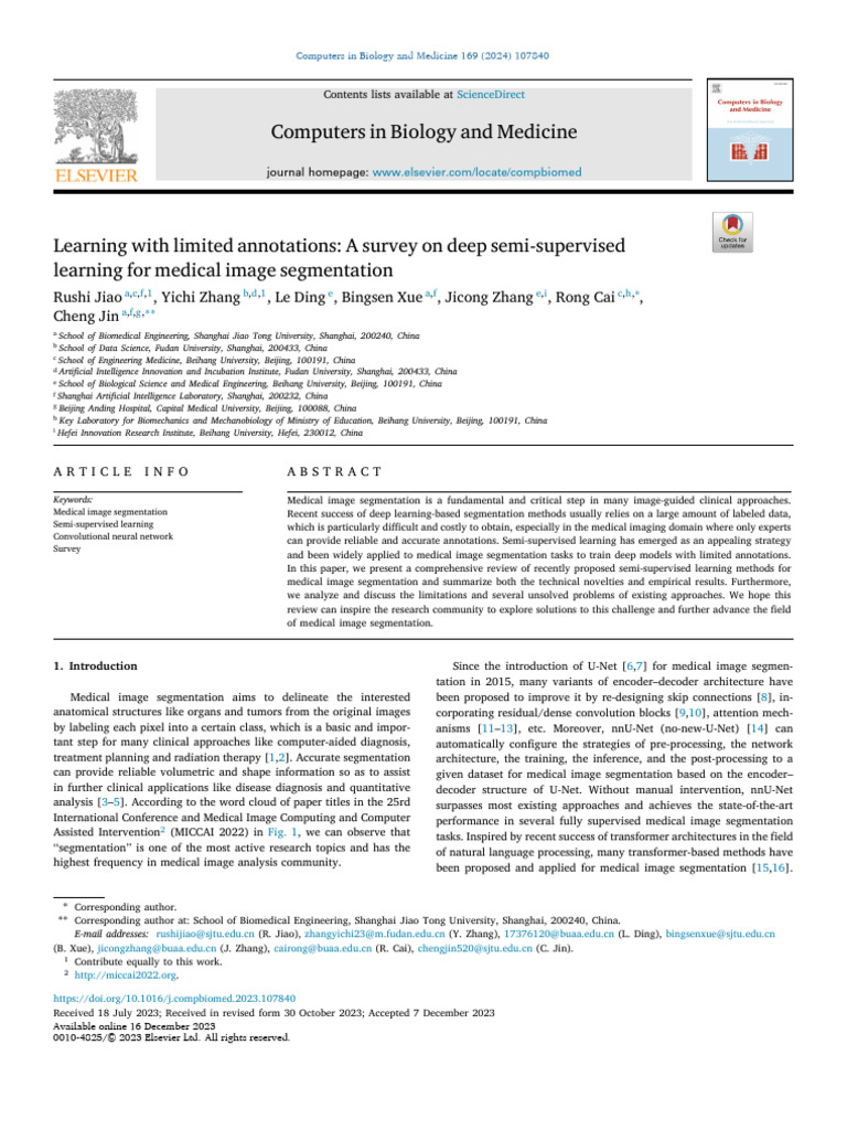 Deep Semi-Supervised Learning in Medical Segmentation | PDF | Image ...