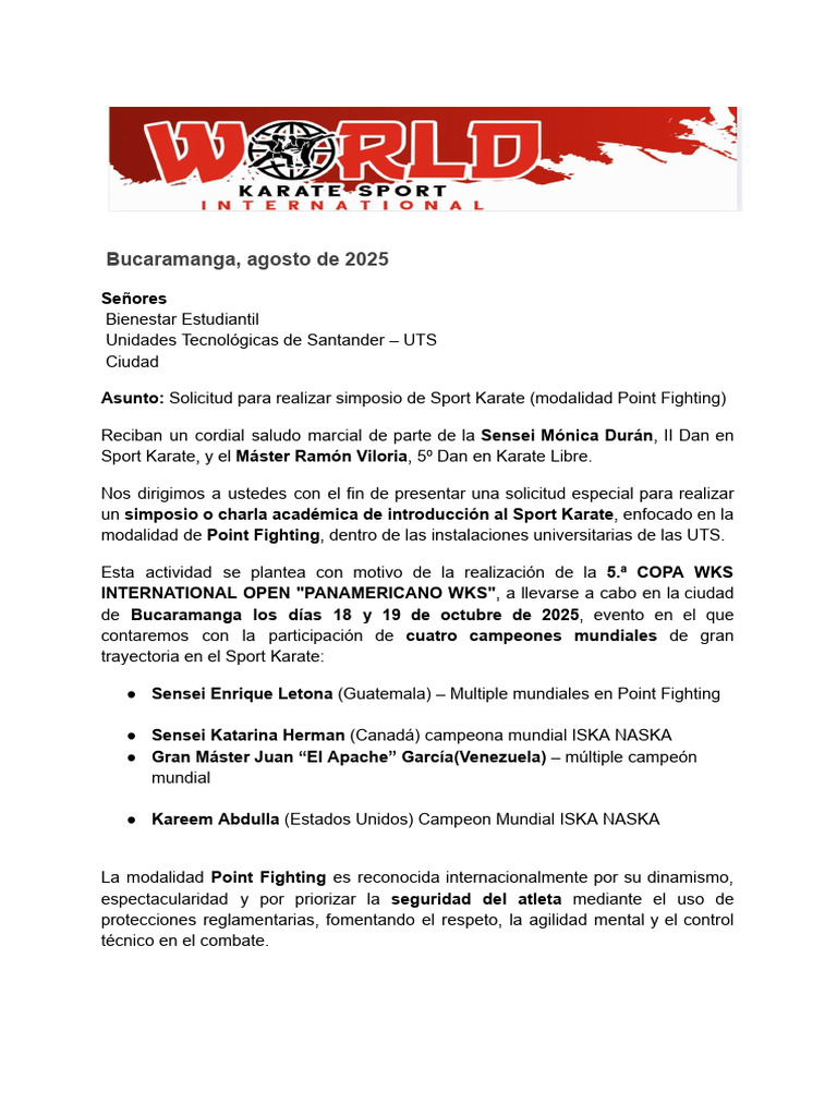 Simposio de Point Fighting en UTS | PDF