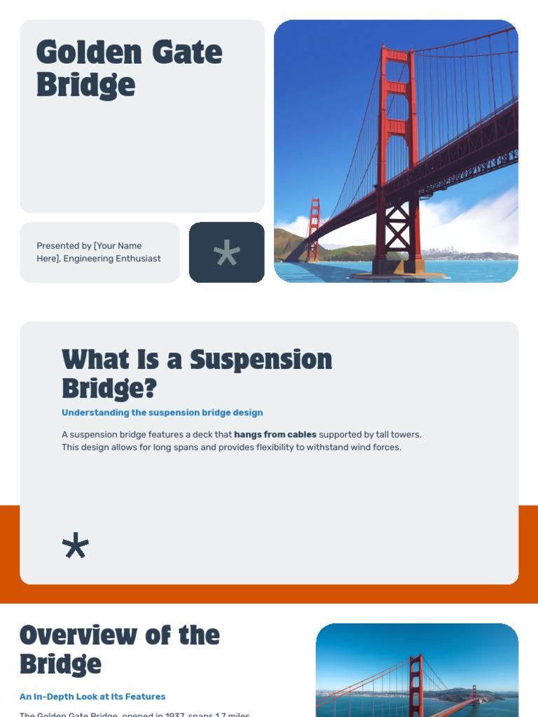 Golden Gate Bridge: Engineering Marvel | PDF | Bridge | Civil Engineering