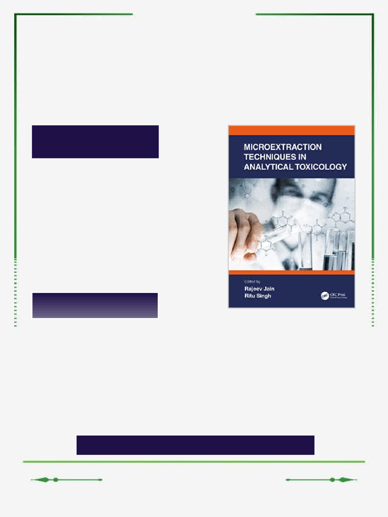 Microextraction Techniques in Analytical Toxicology 1st Edition Rajeev Jain (Editor) ebook ...