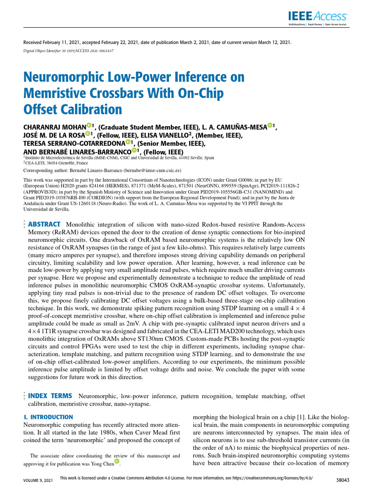 Neuromorphic Low-Power Inference on Memristive Crossbars With on-Chip ...