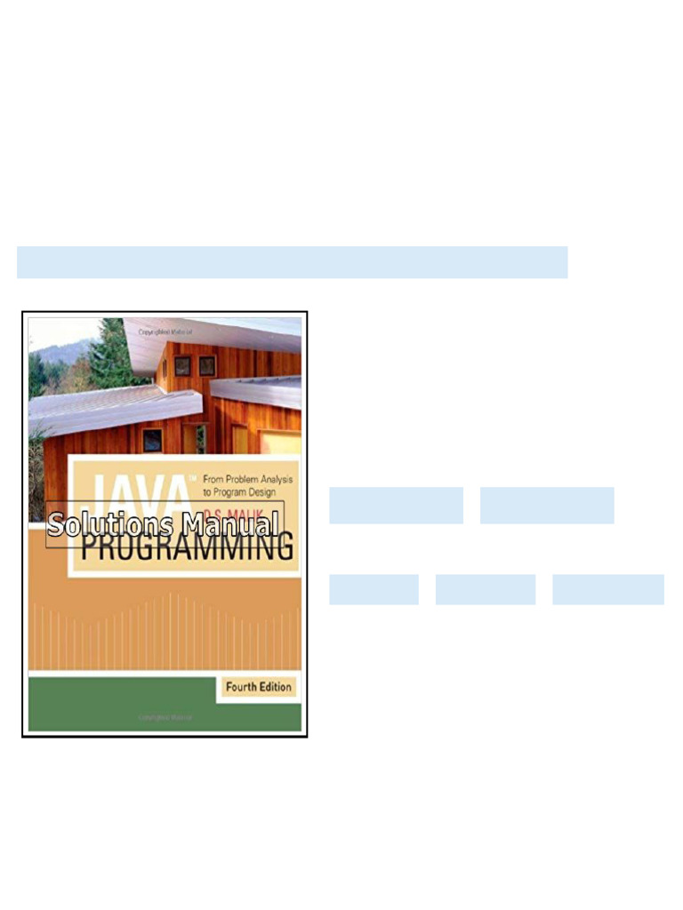 Java Programming From Problem Analysis to Program Design 4th Edition ...