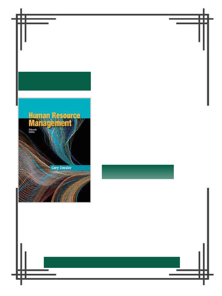 Human resource management Fifteenth Edition Dessler eBook unlock full ...