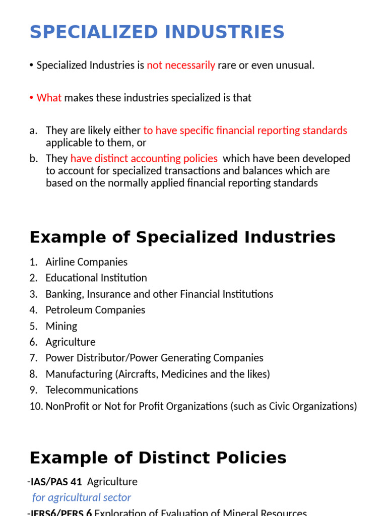 Specialized Industries Introduction | PDF | Audit | Regulatory Compliance
