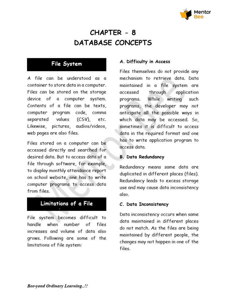 +2 CBSE CS CH-8 | PDF | Relational Model | Databases