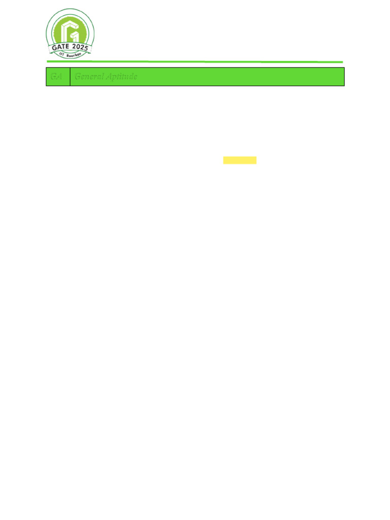 GATE GA 2025 Syllabus | PDF