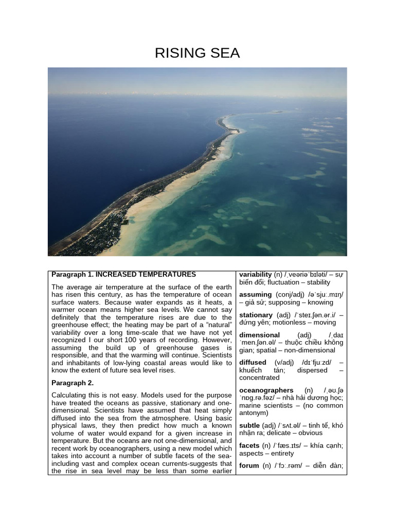 Rising Sea | PDF | Oceans | Sea Level Rise