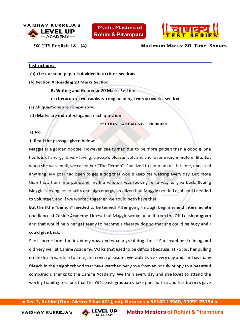 9X CTS Eng L&L (4) | PDF | Tourism | Dog Training