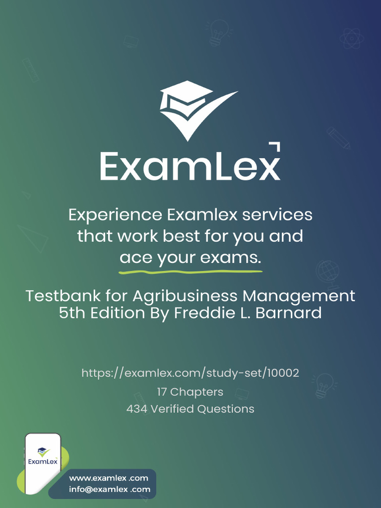 Testbank for Agribusiness Management 5th Edition by Freddie L. Barnard ...