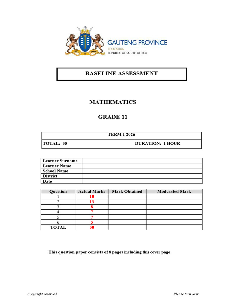 Grade 11 Mathematics Term 1 Assessment | PDF | Chess Theory | Chess