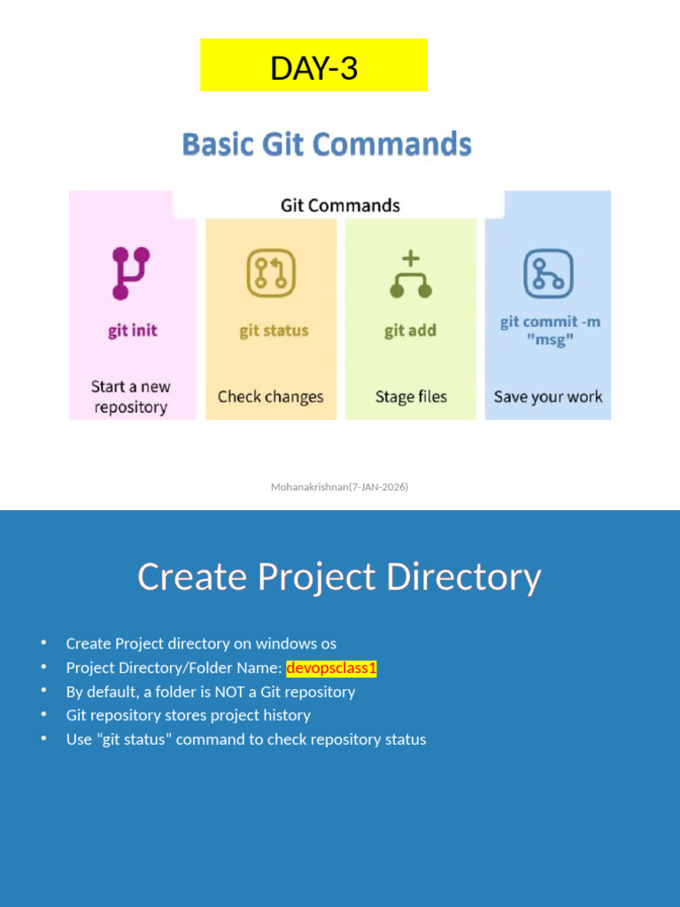 DAY3 Basic Git Commands 7thJan2026 | PDF | Computer File | Directory (Computing)