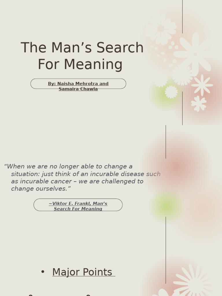 A Mans search for meaning | PDF | Behavioural Sciences | Psychological ...