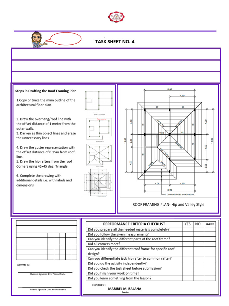 Hip Roof Framing Plan Guide | PDF | Roof | Drawing