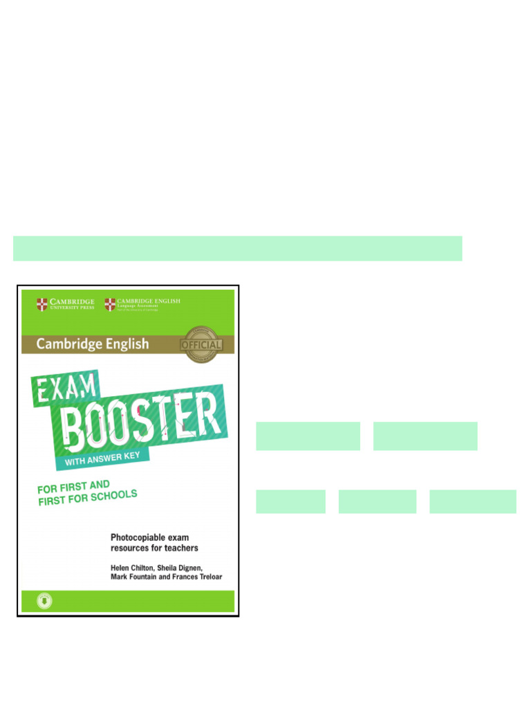 Cambridge English Exam Booster For First And First For Schools With ...