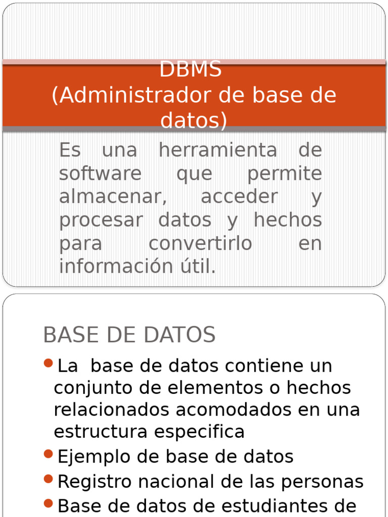 Presentacion de Base de Datos (8) | PDF
