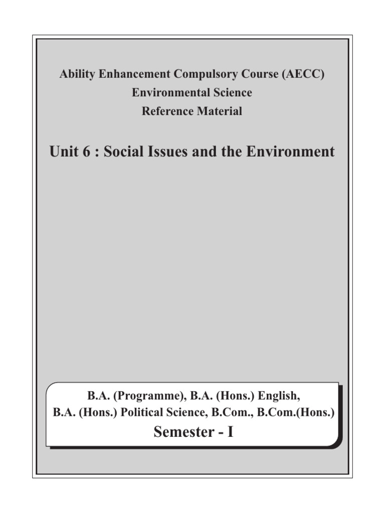 Evs Book Unit 6 Combine | PDF | Sustainability | Sustainable Development