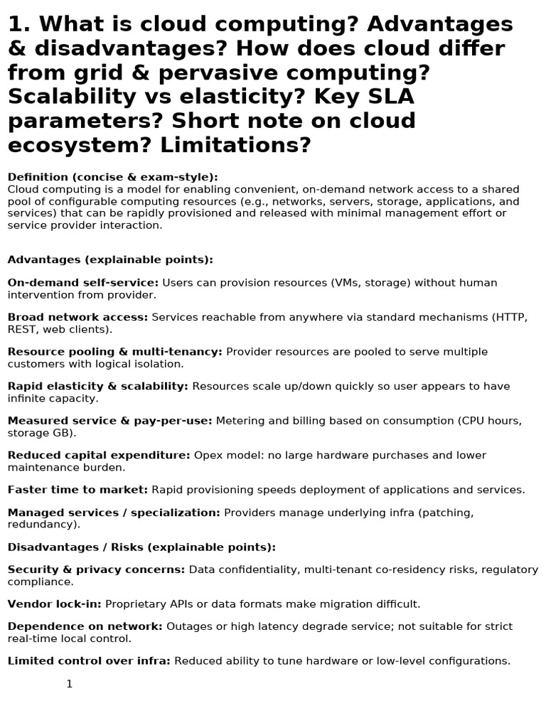 Cloud Computing QA[1] | PDF | Cloud Computing | Software As A Service