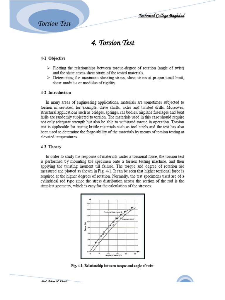 4 Torsion Test | PDF | Fracture | Stress (Mechanics)