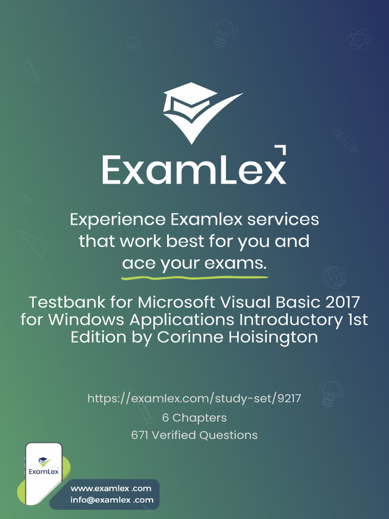 Testbank for Microsoft Visual Basic 2017 for Windows Applications ...