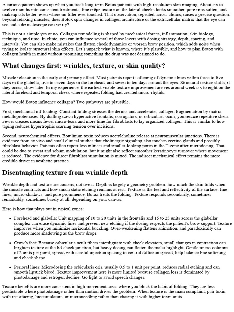 Collagen Remodeling: Does Botox Influence Skin Structure Over Time ...